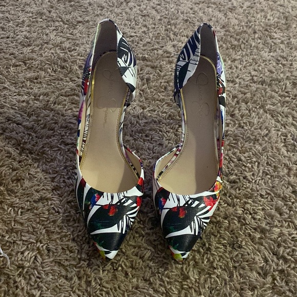 Jessica Simpson | Shoes | Jessica Simpson Flower Print Heels | Poshmark